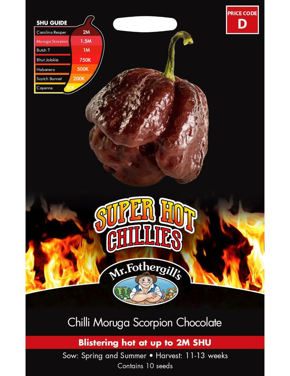 Super Hot Moruga Scorpion Chocolate Chilli Seeds | Mr Fothergill's