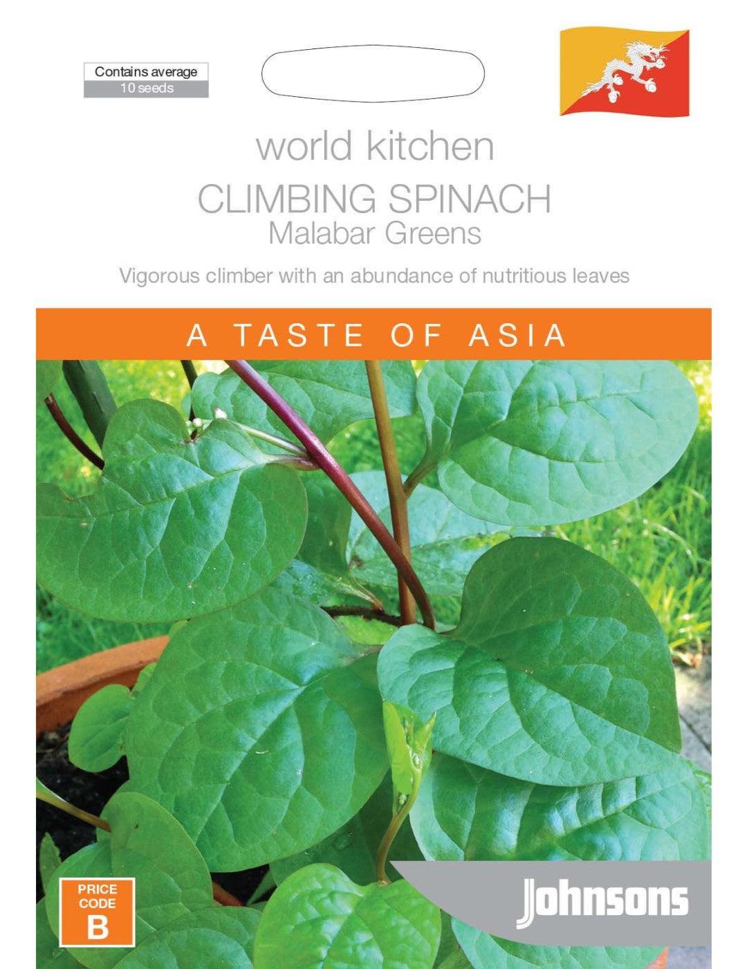 Climbing Spinach Malabar Greens | A Taste of Asia | Johnsons World ...
